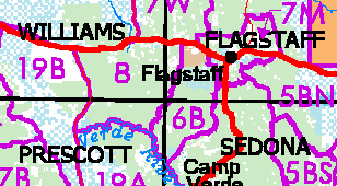 Williams Arizona Area Map