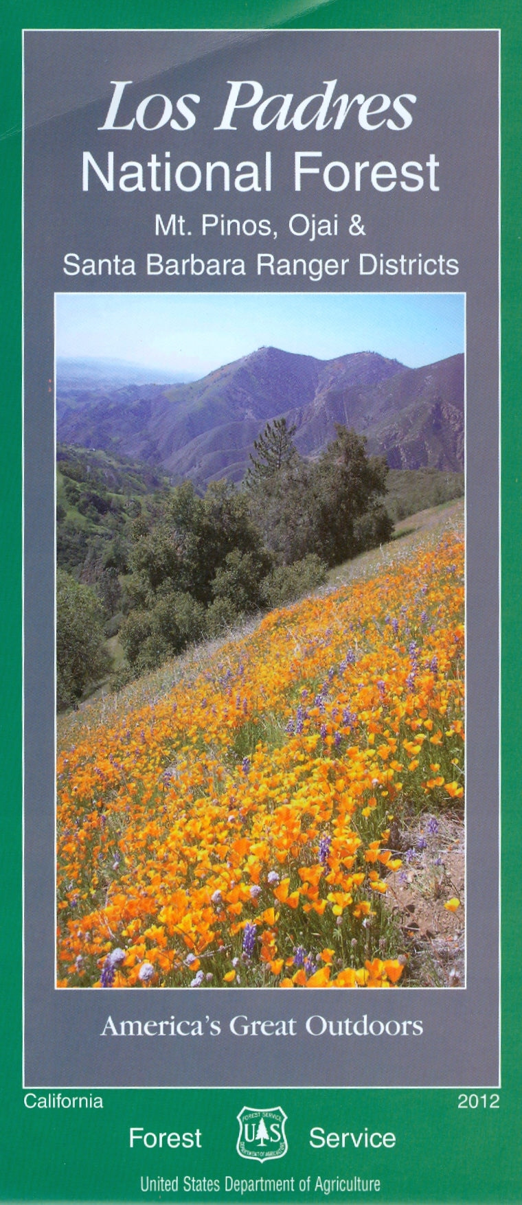 Map: Los Padres National Forest CA - Mt. Pinos, Ojai, & Santa Barbara ...